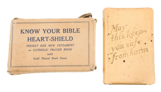 WWII US ARMY NAMED HEART SHIELD POCKET BIBLE | Guns & Military ...