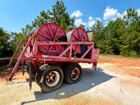Tandem Axle Reel Trailer w/ (4) Hydraulic Power Chain Driven Reels ...