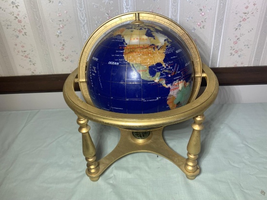 World Globe Inlaid Stone