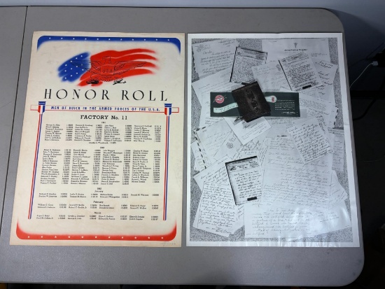 WWII Poster Lot Buick Motor Division Honor Roll & Letters Home from ...