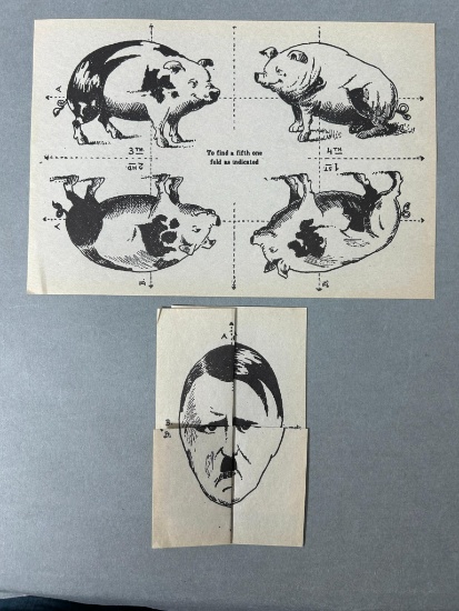 WWII Anti German Propaganda "Find the 5th Pig" Adolf Hitler Fold Up ...