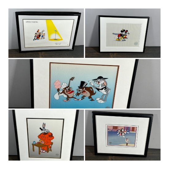 Vintage Framed Warner Brothers Cartoon Sericel Prints and a Disney ...