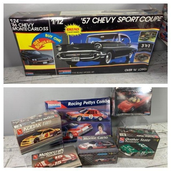 Group of Eight Classic Car Plastic Model Kits | Art, Antiques ...