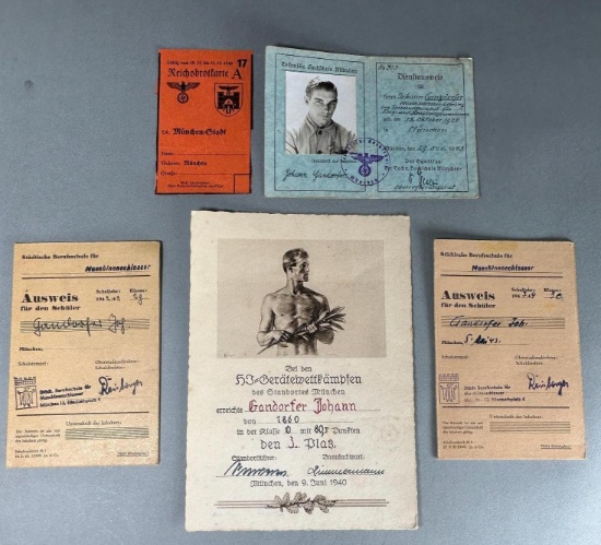 WWII Nazi German HJ Hitler Youth Competition Certificate & school ...