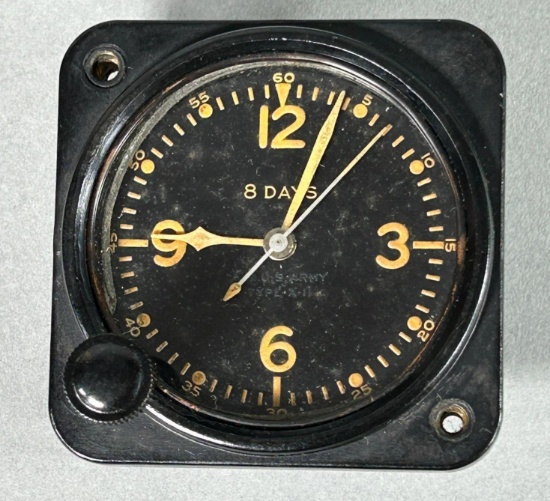 WWII 1943 U.S. Army Air Force Type A-11 8 Day Clock - Elgin | Guns ...