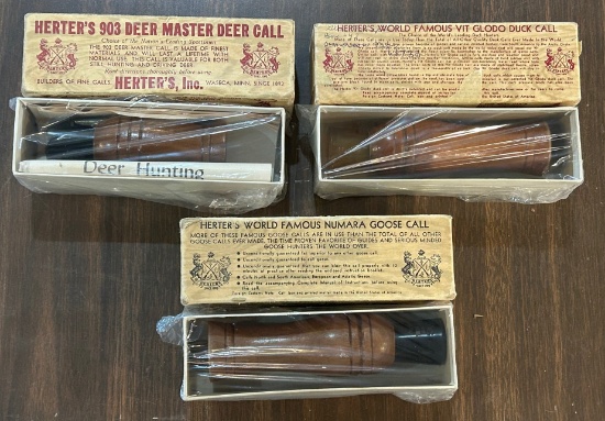 (3) Vintage Herter's Animal Calls -- Deer - Duck - Goose | Guns ...
