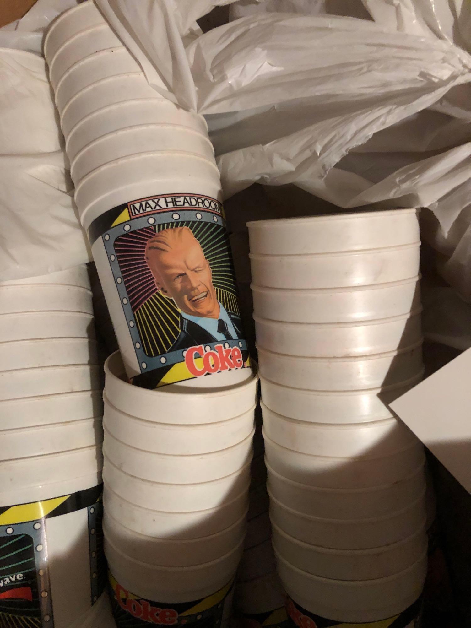 large box of plastic coke cups | Proxibid