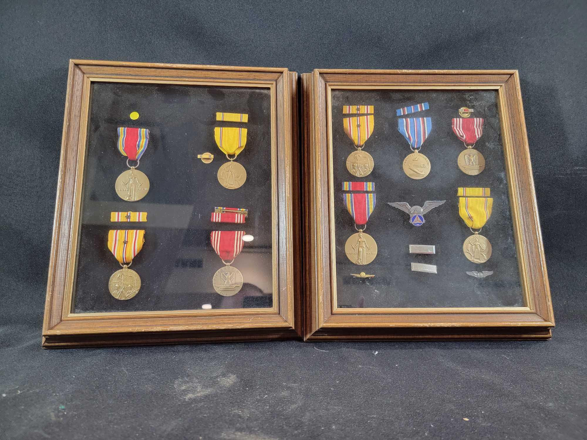 2 Frames WWII WW2 US Medals Wings | Proxibid