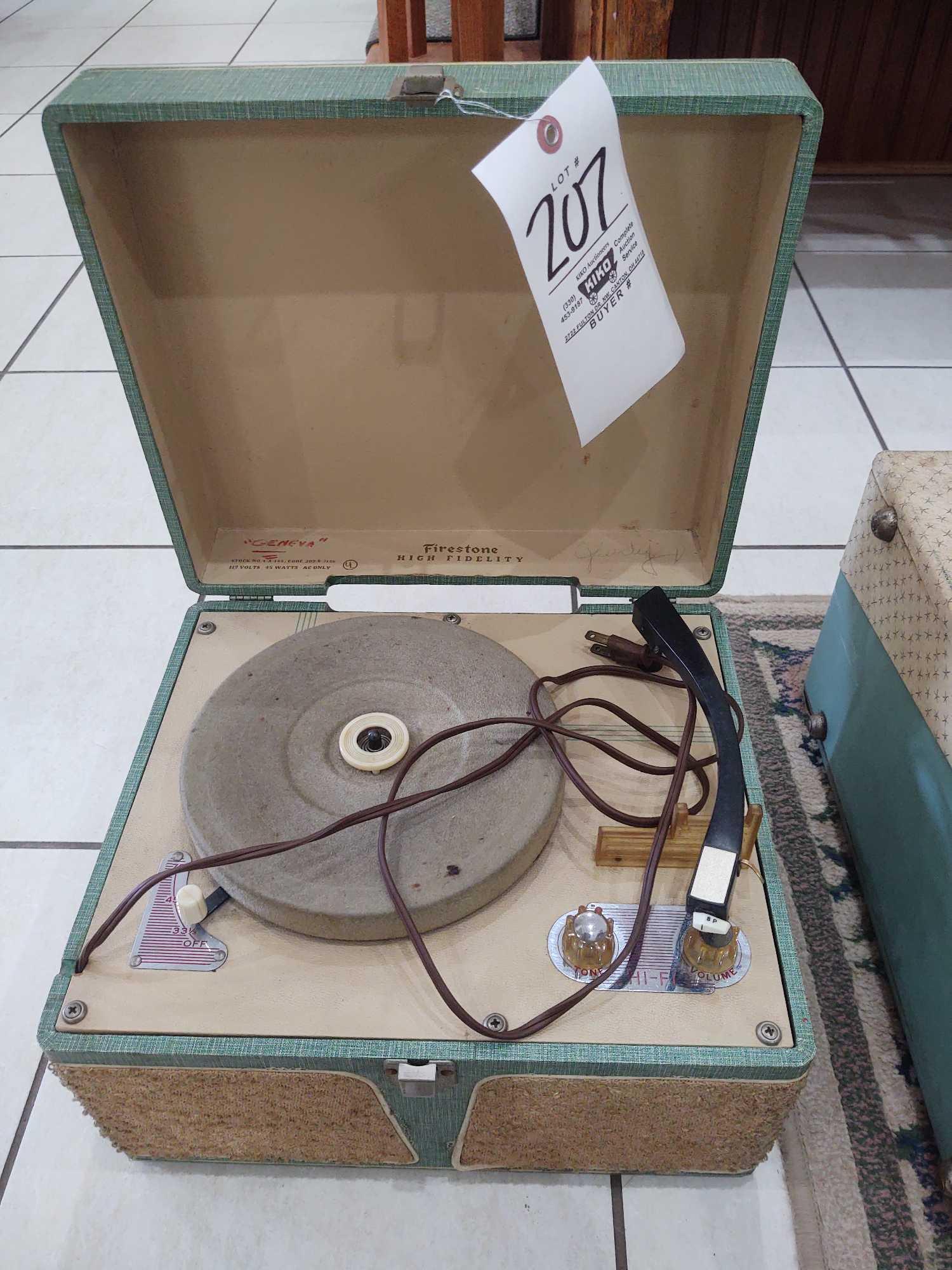 Vintage Firestone Console Radio Record Player Receiver 4a Old Cabinet