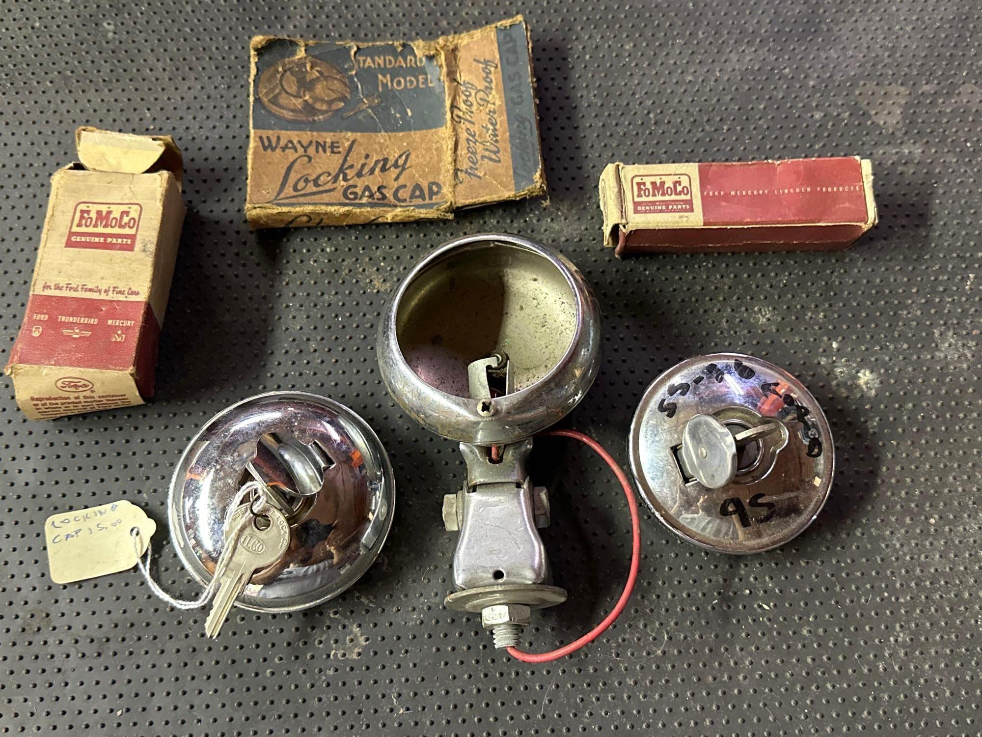 55-56 Ford gas cap - light - empty FoMoCo boxes | Proxibid