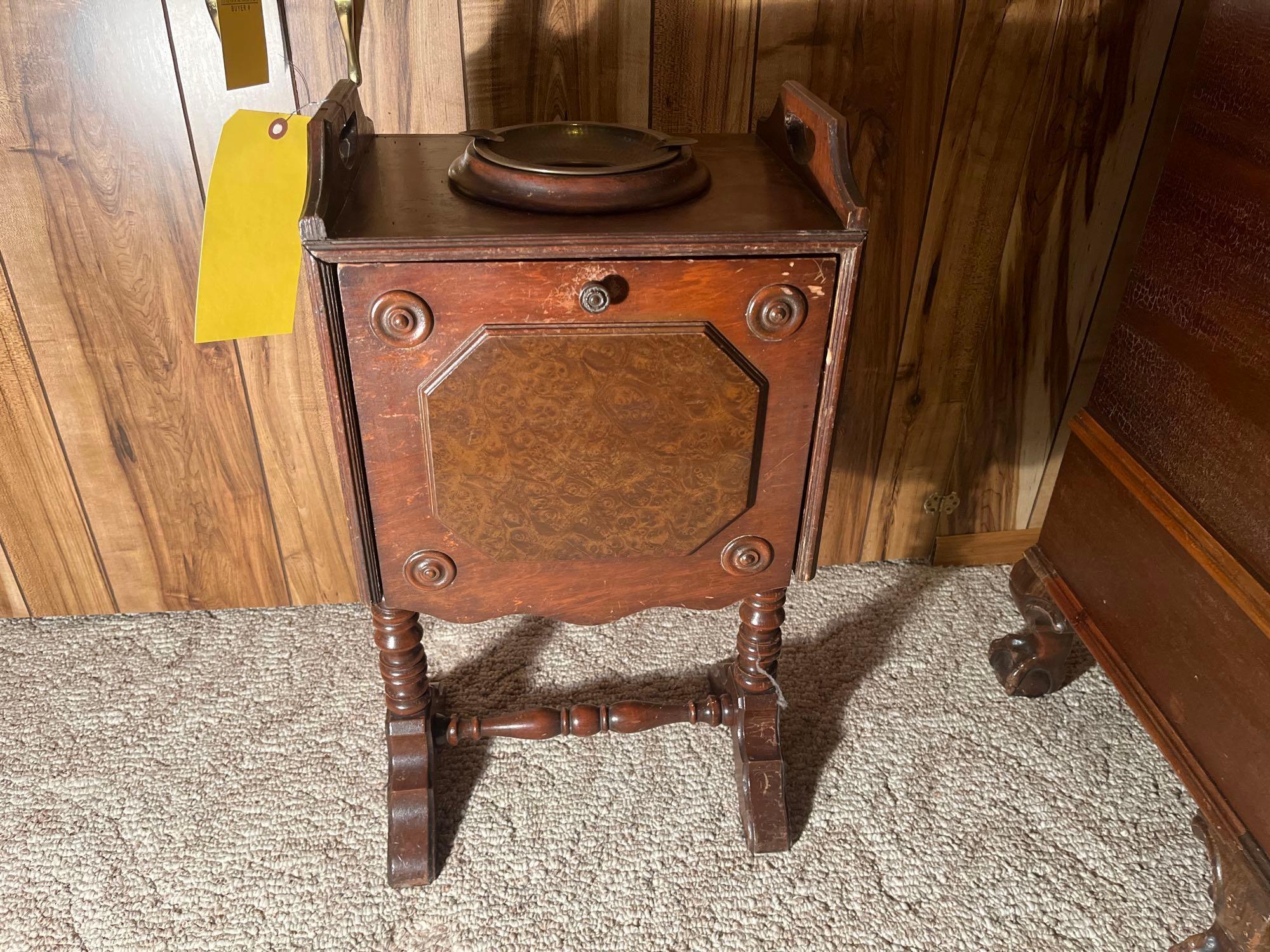 antique copper lined smoke stand | Proxibid