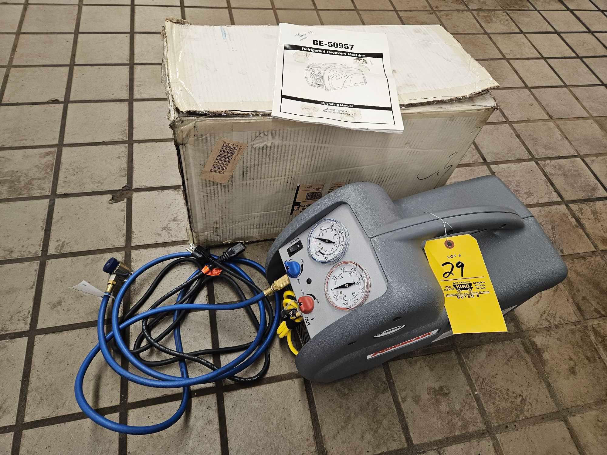 Robinair GE-50957 Refrigerant Recovery Machine | Proxibid