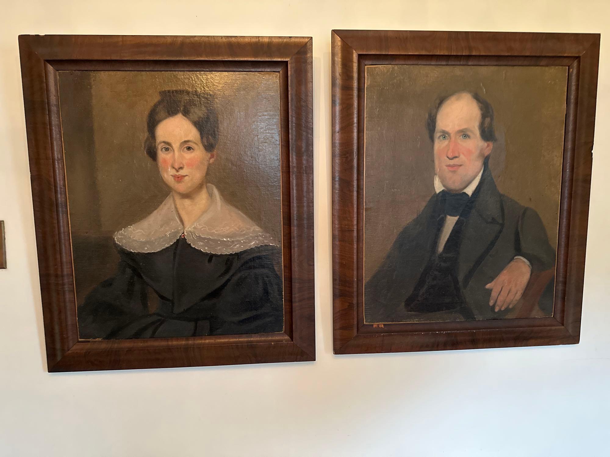 (2) Oil on canvas paintings - Man and Woman | Proxibid