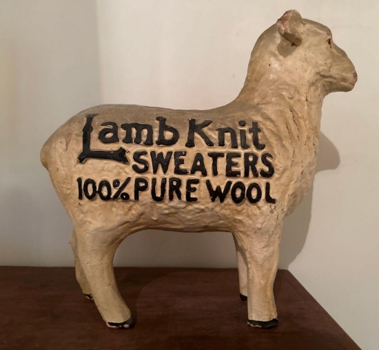 " Lamb Knit Sweaters" paper mache advertising. | Art, Antiques ...