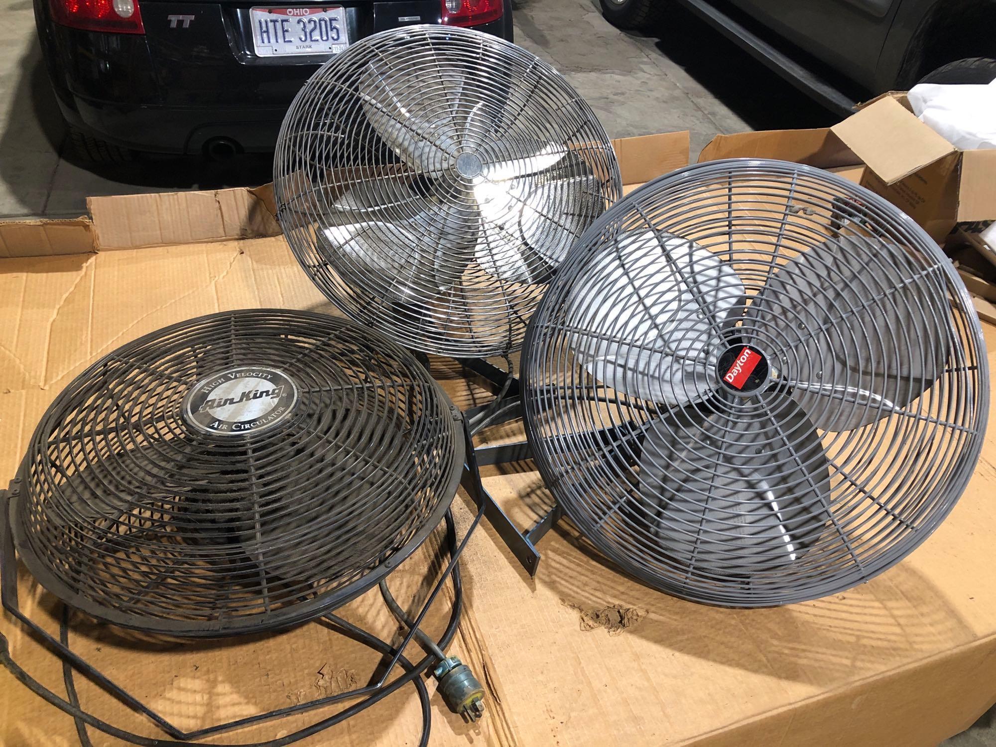 3 Wall mount Shop fans | Proxibid