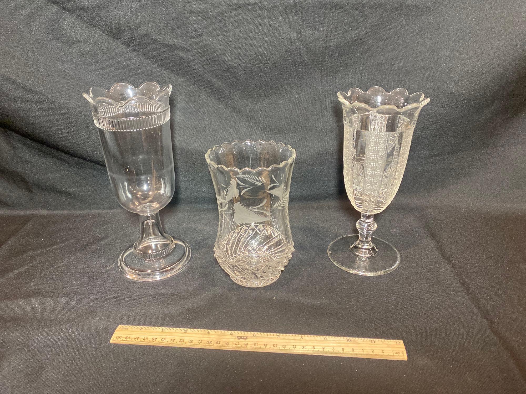 (3) EAPG Vases Bakewell's Prism | Proxibid