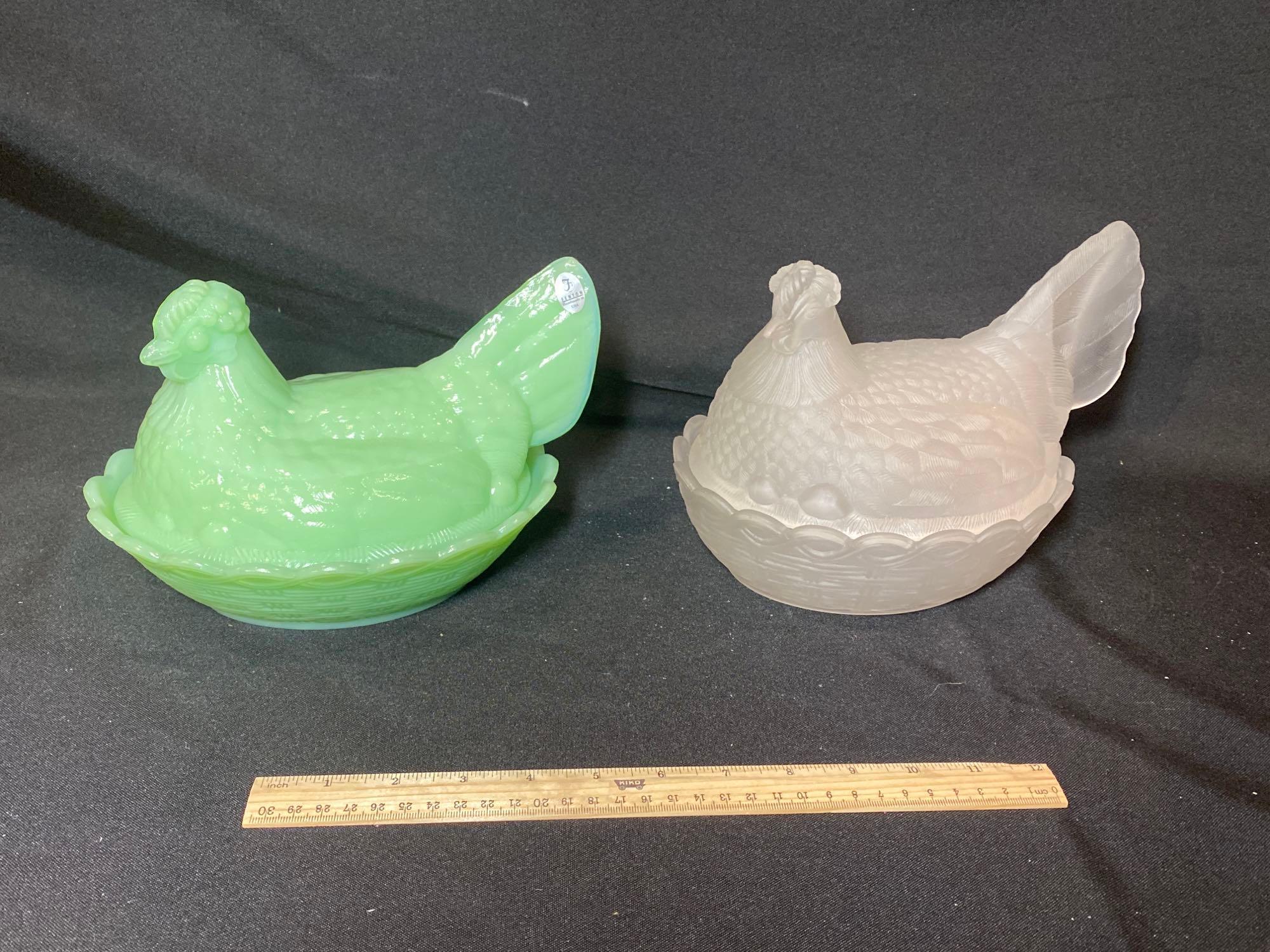 Fenton Paper Label Glass Chicken & Unmarked | Proxibid