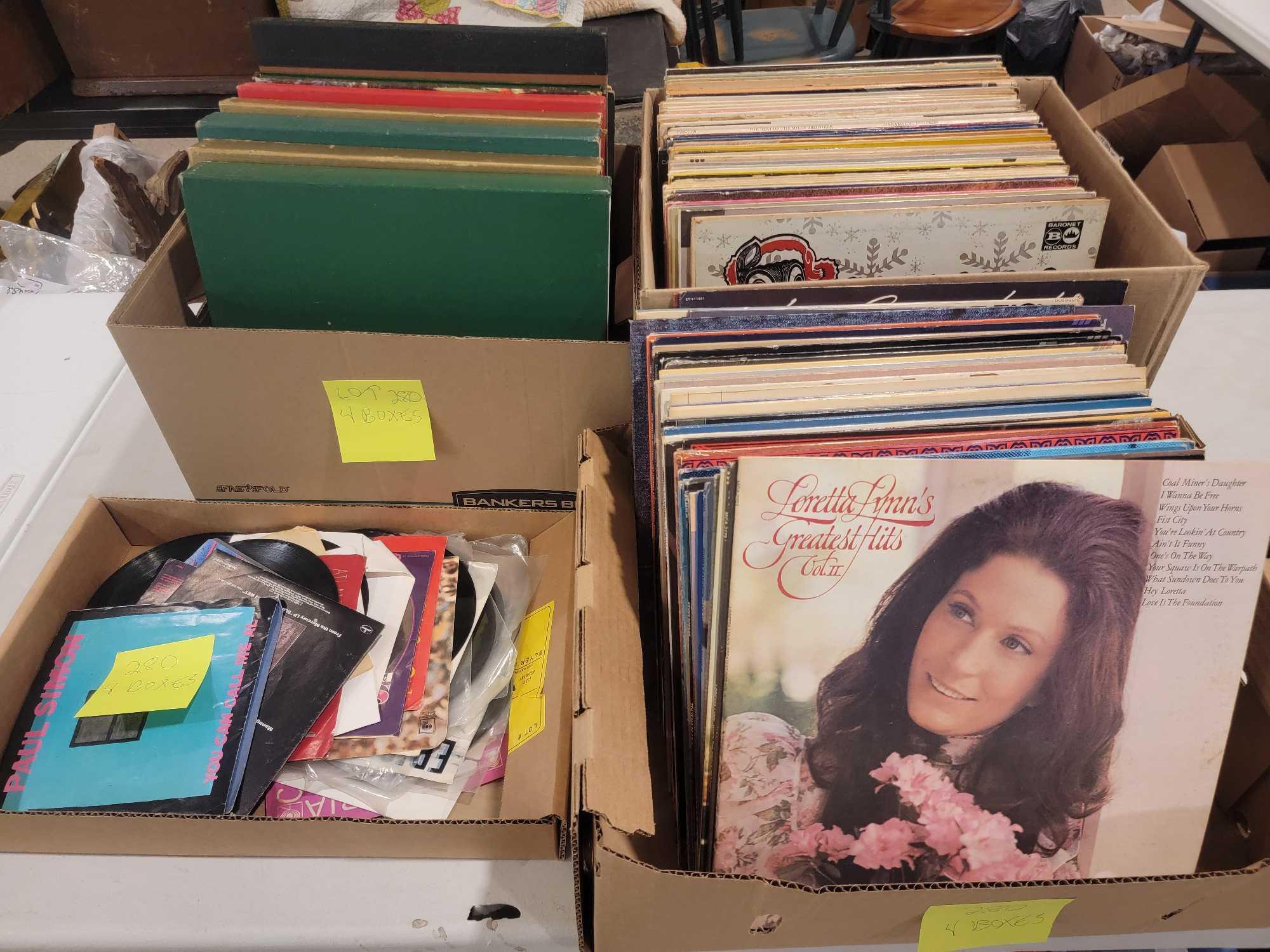 4 boxes Vintage LP 45s Record Albums Country | Proxibid