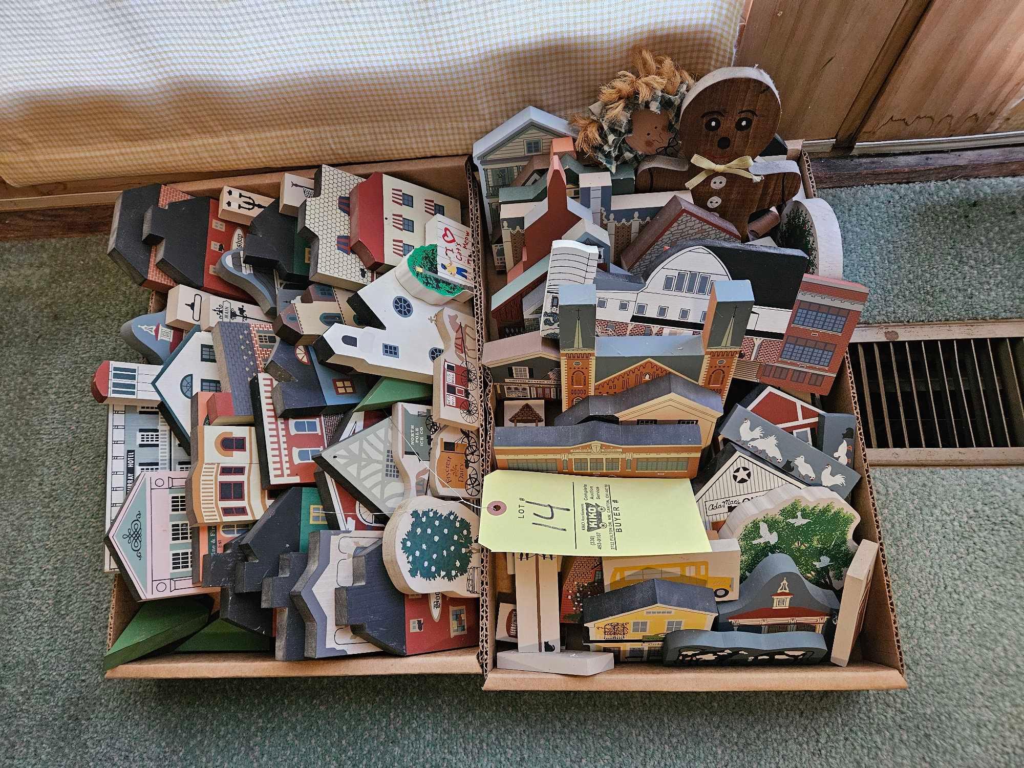 2 Boxes of Cats Meow Decor & Small Wooden | Proxibid