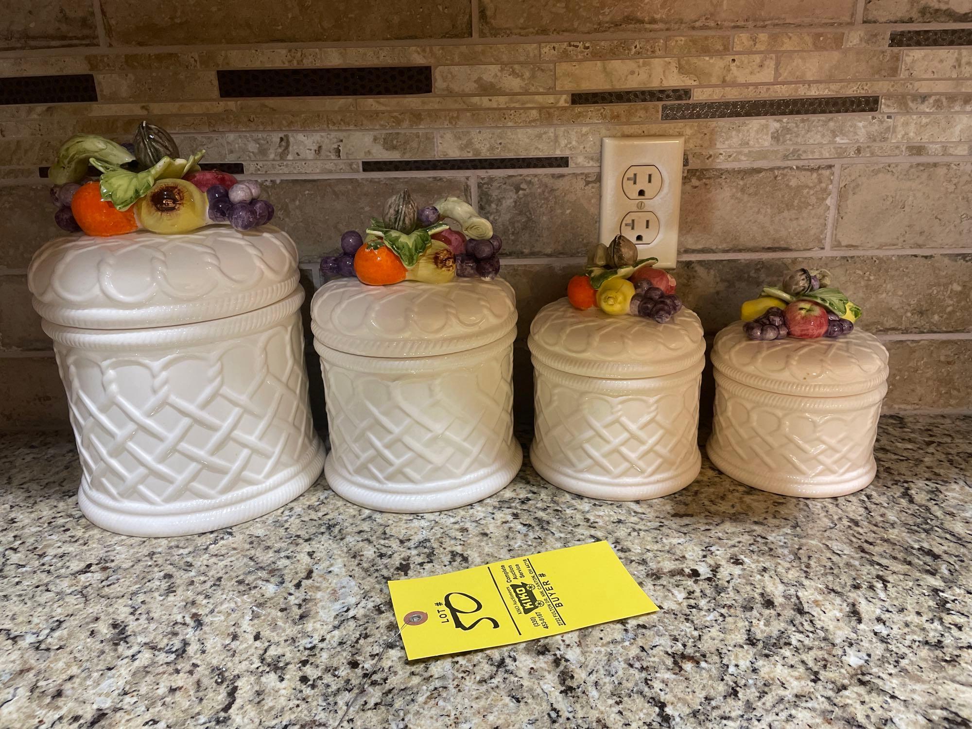 4 Piece Fruit Themed Cannister Set | Proxibid