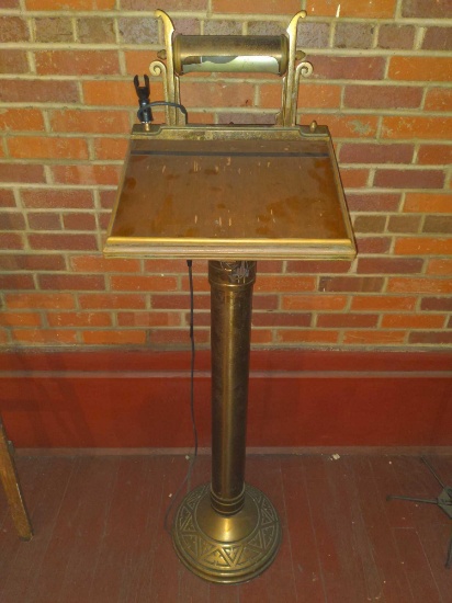 Vintage Brass Altar lighted pulpit preacher readers stand | Art ...