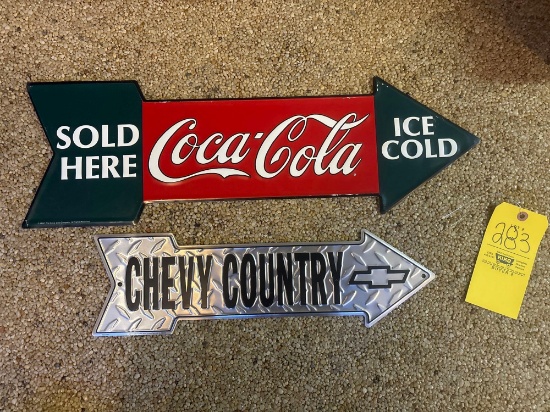 Coca-Cola and Chevy Arrow Signs | Art, Antiques & Collectibles ...