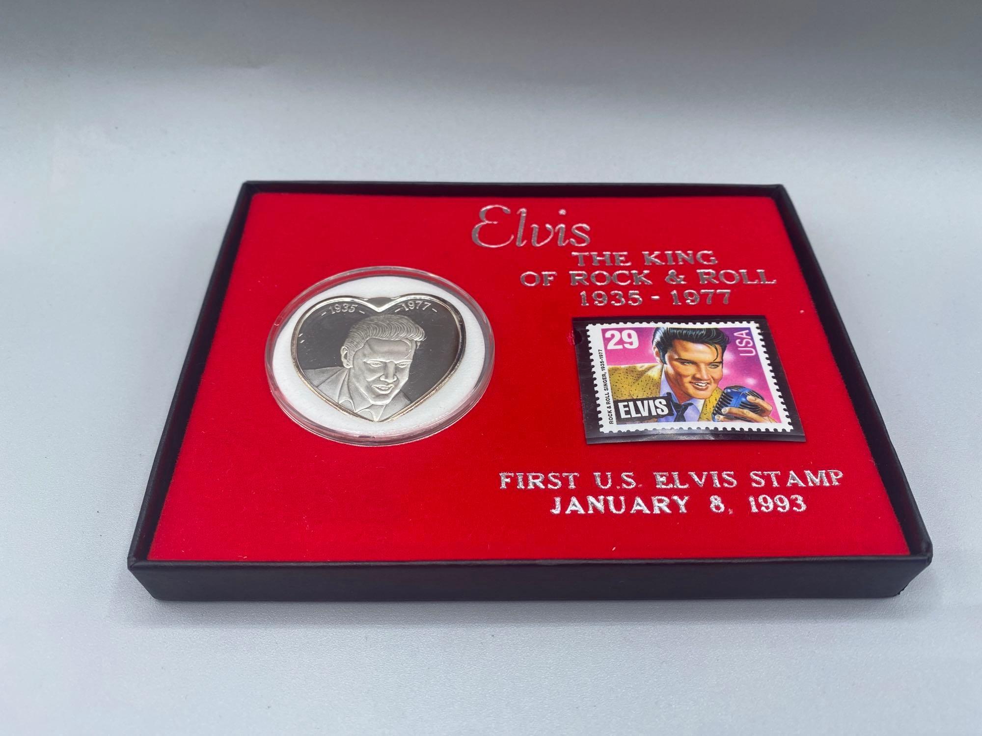 .999 Silver Elvis Heart Shaped 1 ounce round with | Proxibid
