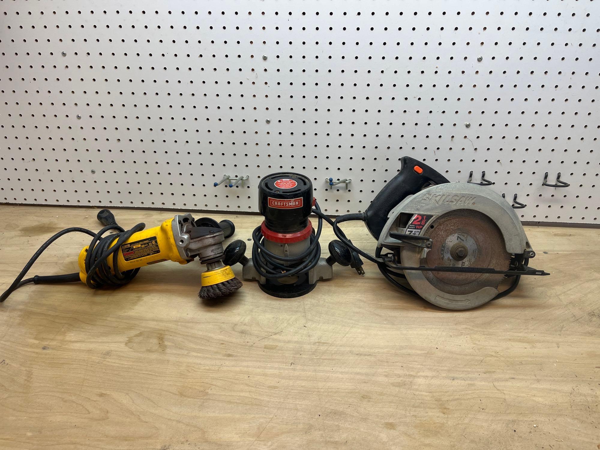 Dewalt Angle Grinder, Craftsman Router, Skilsaw | Proxibid