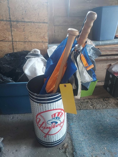 Signed Baseball Bat, New York Yankees Trash Bin, & Umbrellas | Online ...