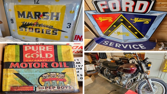 Kiko Auctioneers Auction Catalog - Antiques, Adv Signs, Motorcycle ...