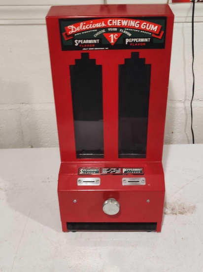 Vintage Coin-op Delicious Chewing Gum Dispenser Machine W/ Key | Art ...