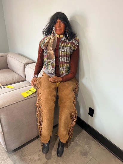 Early Movie Prop Native American Mannequin with Vintage Leather Chaps ...