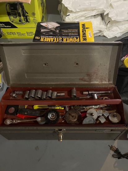 Toolbox with some misc tools, Wagner power steamer | Online Auctions ...