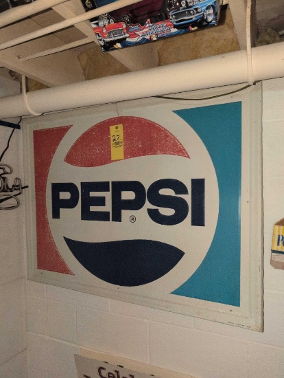 Large vintage Pepsi Dualite metal store sign | Online Auctions | Proxibid