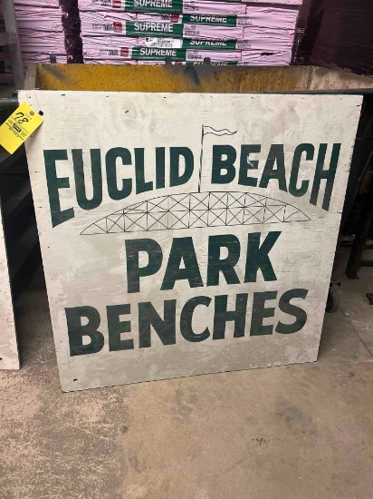 Vintage Hand Painted Euclid Beach Park Benches Wood Sign | Online ...