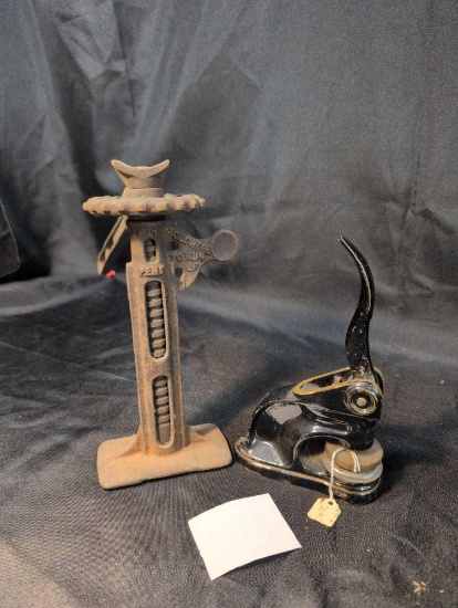 Antique automobile screw jack and Tillner Chevrolet Warsaw NY 1947 Seal ...