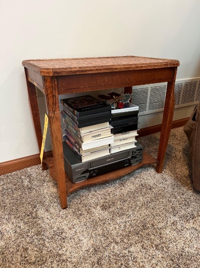 Side Table / VHS Tapes and Philips VHS Player | Online Auctions | Proxibid