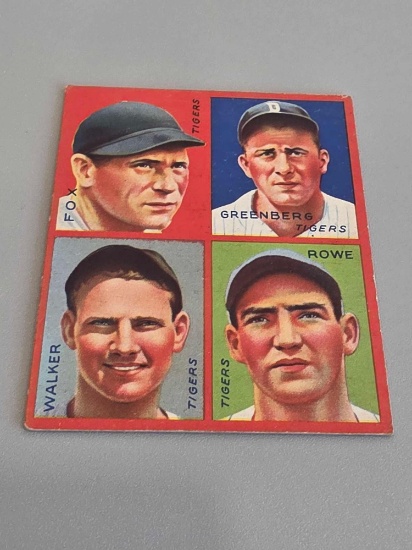 1935 Goudey 4in1 Fox Walker Greenberg Rowe #8f Baseball Card | Art ...