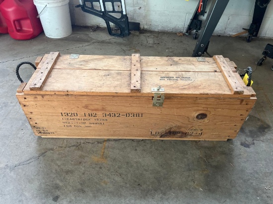 Large Wooden ammunition box with folding chair | Guns & Military ...