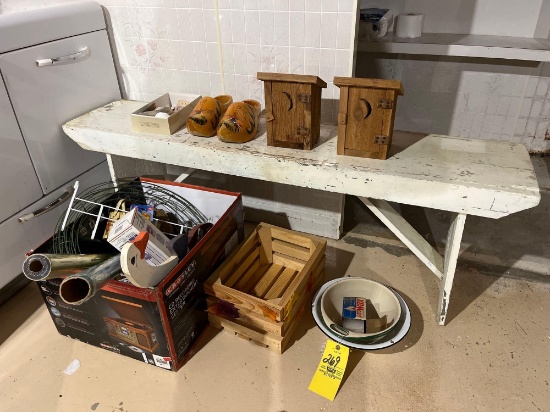 crock bench, decor items | Online Auctions | Proxibid