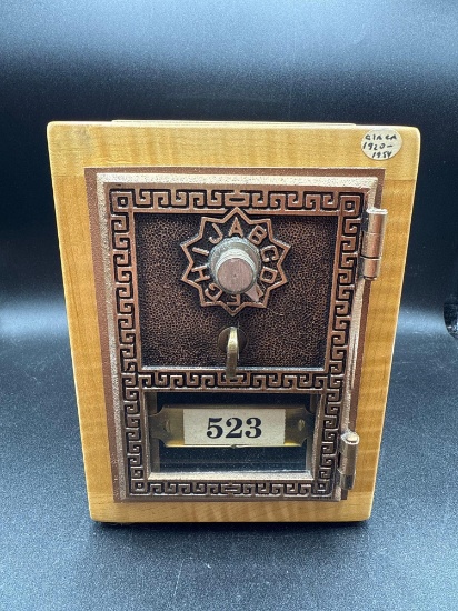Hand crafted out of U.S. post office lock box money bank, with buffalo ...