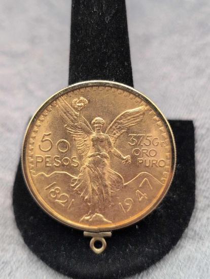 1947 50 Peso Centenario Mexico Coin, 41.9g w/o frame, 22k | Coins & Currency Coins World Coins ...
