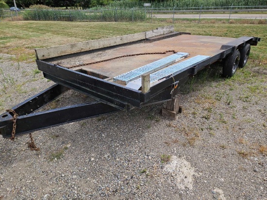 Homemade tandem axle trailer, 16ft with 5ft tail | Online Auctions ...