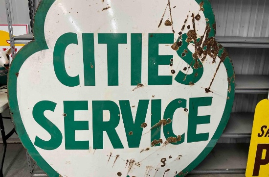 Large double sided Cities Service Sign | Online Auctions | Proxibid