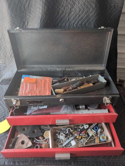 Homak tool box with assorted hardware | Online Auctions | Proxibid