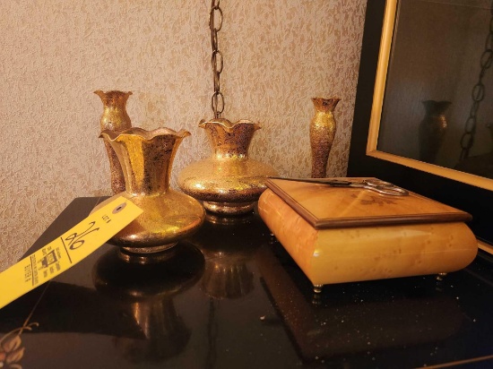 Decorative Gold Vases, Music Jewelry Box, Sewing Scissors | Art ...