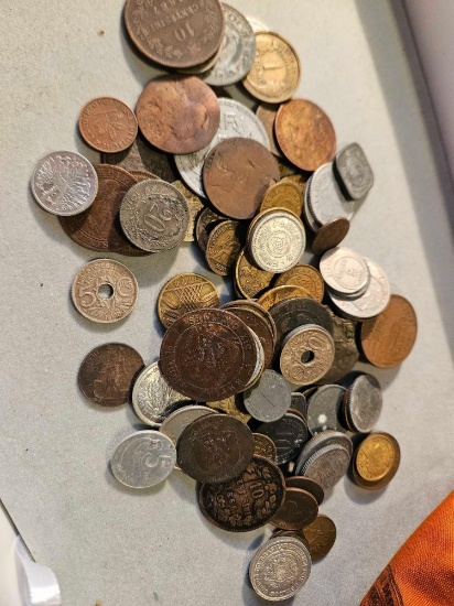 Bag of foreign copper and base metal coins | Online Auctions | Proxibid