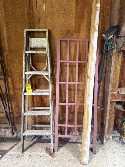 6 Ft. Aluminum Ladder, Trellis Piece, & 4x4 Post | Heavy Construction ...
