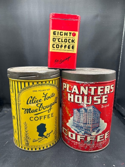 (3) tins - Planters house & Alice Foote MacDougall coffee | Estate ...