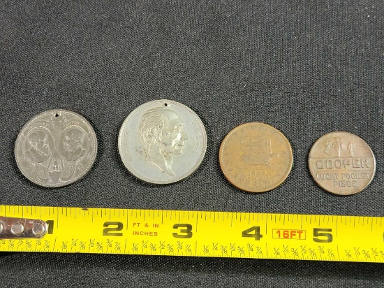 4 Political Tokens Henry Clay Harrison Morton 1837 + Cooper | Online ...